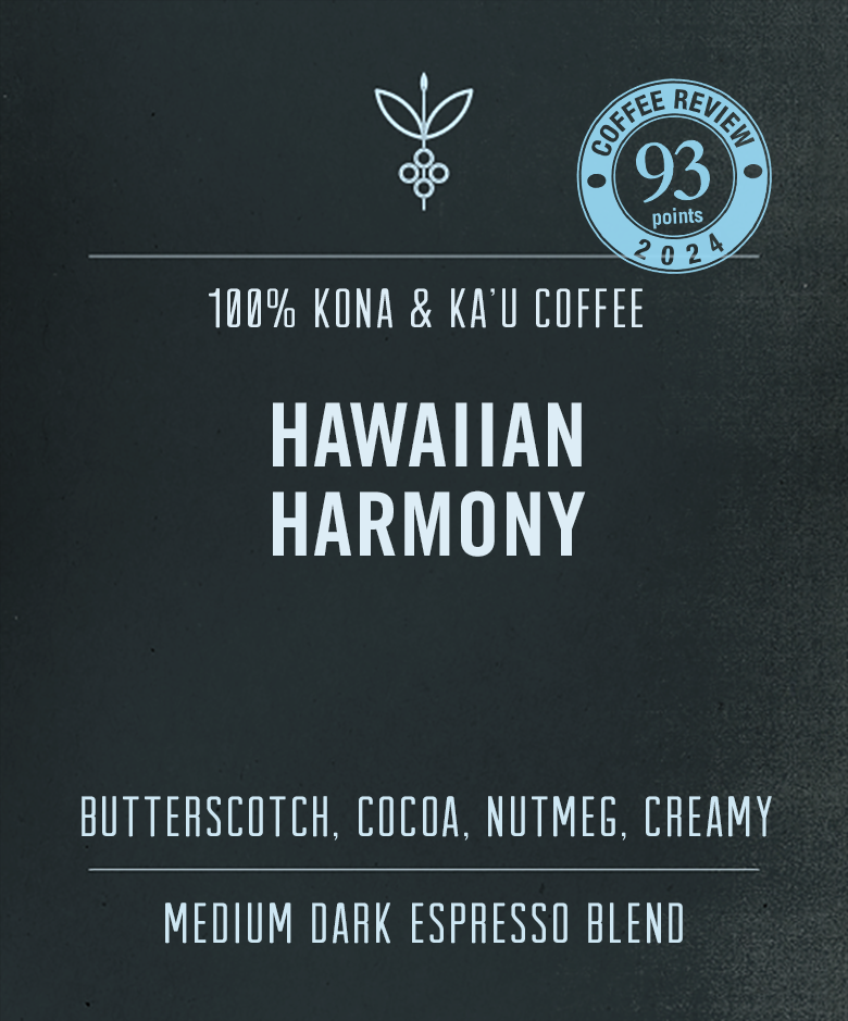 Hawaiian Harmony - Kona Blend Coffee Espresso - Big Island Coffee Roasters